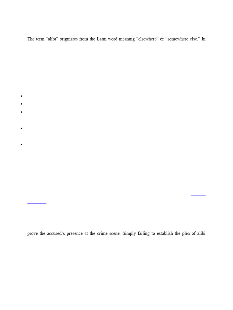 Plea of Alibi in Evidence Act | PDF | Burden Of Proof (Law) | Evidence ...