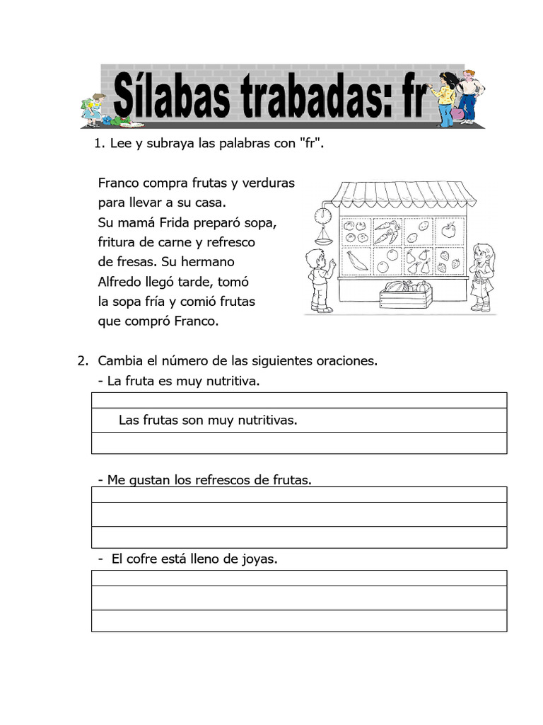Lee y subraya las palabras con FR | PDF