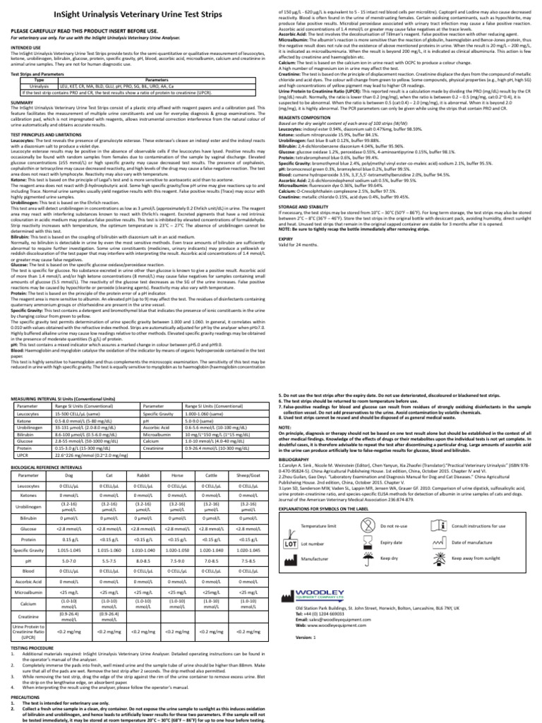 InSight Veterinary Urine Test Strips | PDF