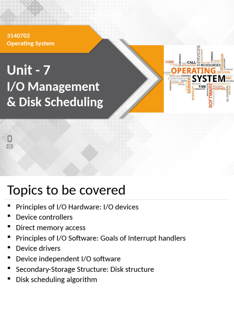 OS GTU Study Material Presentations Unit-7 01042020052206AM | PDF | Input/Output | Operating System