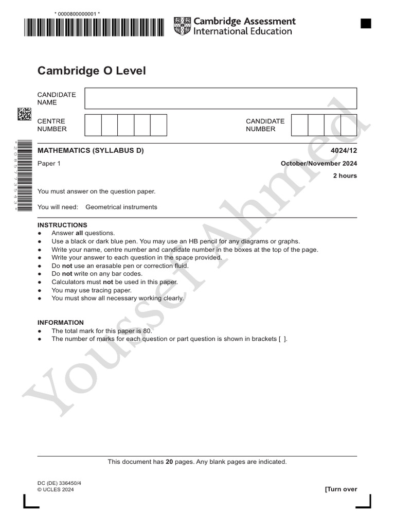 Non-Calc Paper 2 Practice QP | PDF | Shape | Geometry