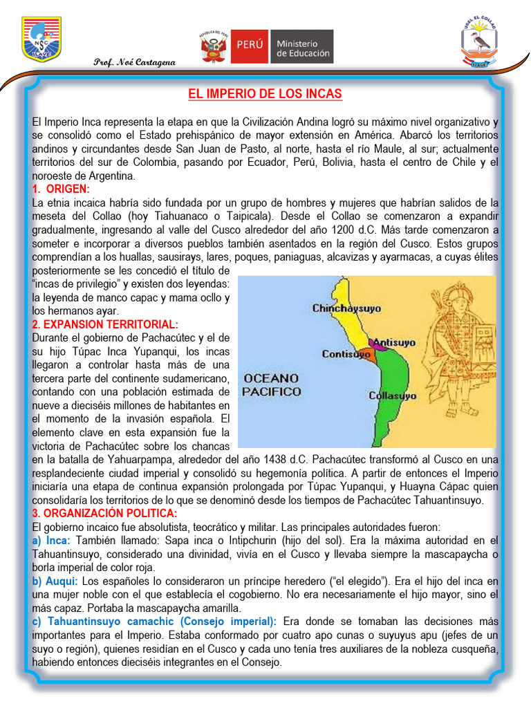 Tema 8. El Imperio Inca | PDF | Imperio Inca | Andes
