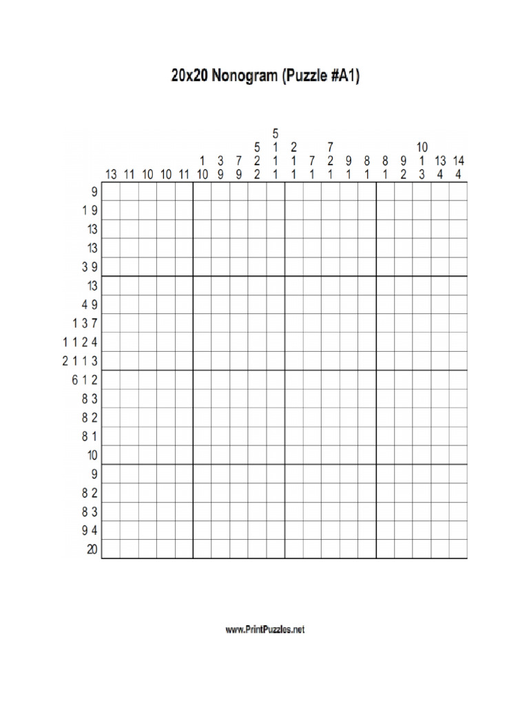 Nonogram 20x20 A1 | PDF