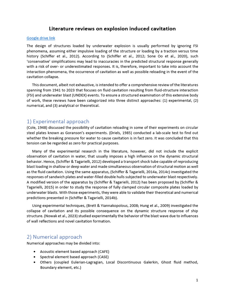 Literature Reviews About Cavitation | PDF | Finite Element Method | Waves