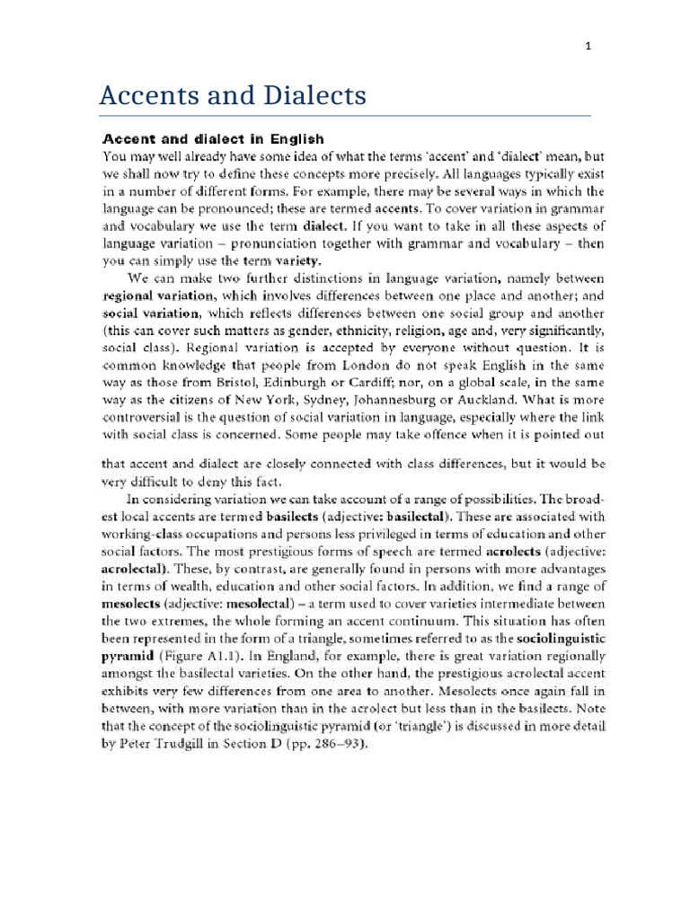 Accents and Dialects | PDF