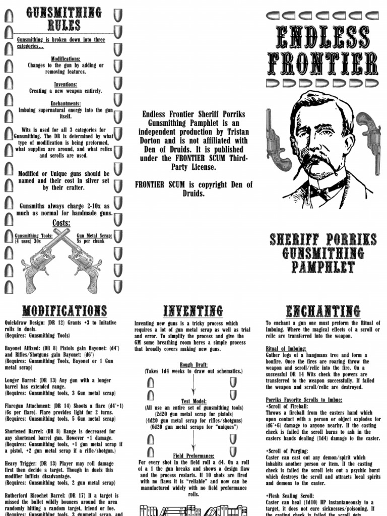 Sheriff Porriks Gunsmithing Pamphlet | PDF