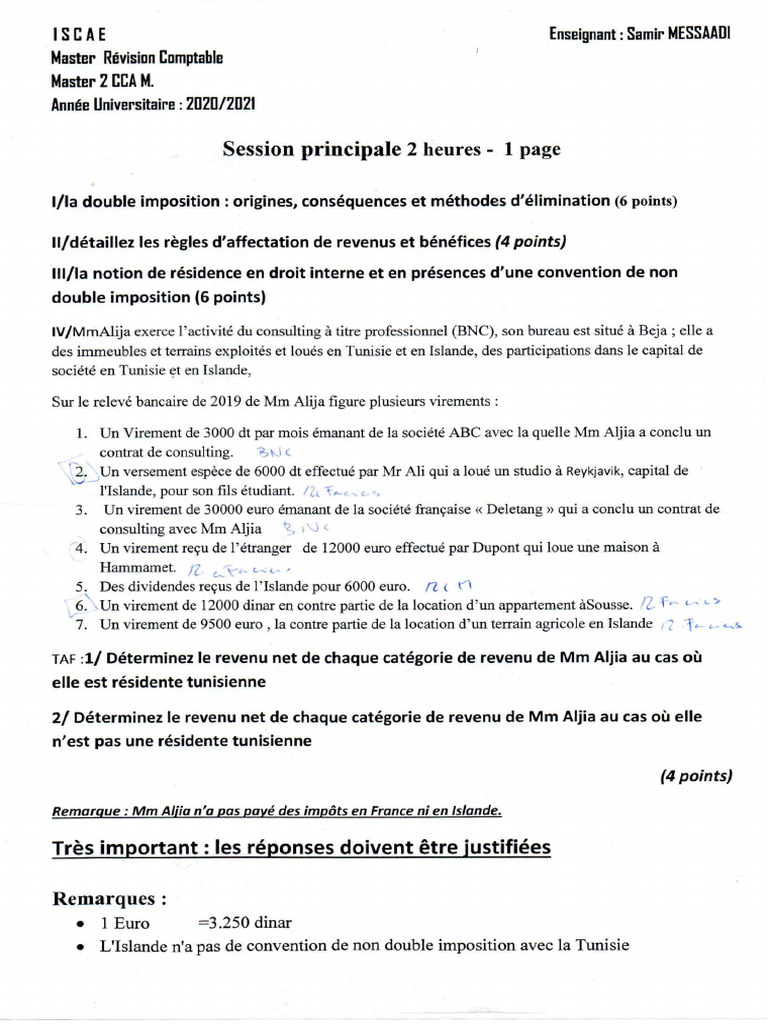 Fisca Inter Examen 2021 | PDF