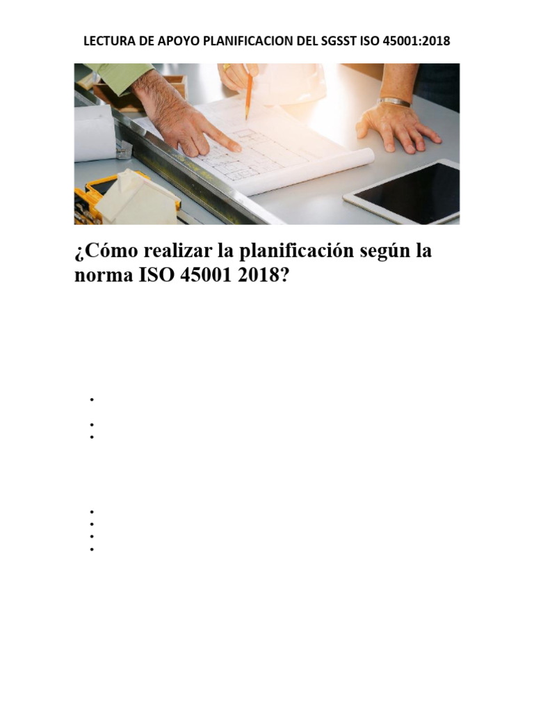 Cómo Realizar La Planificación Según La Norma ISO 45001 2018 | PDF | Planificación | Business