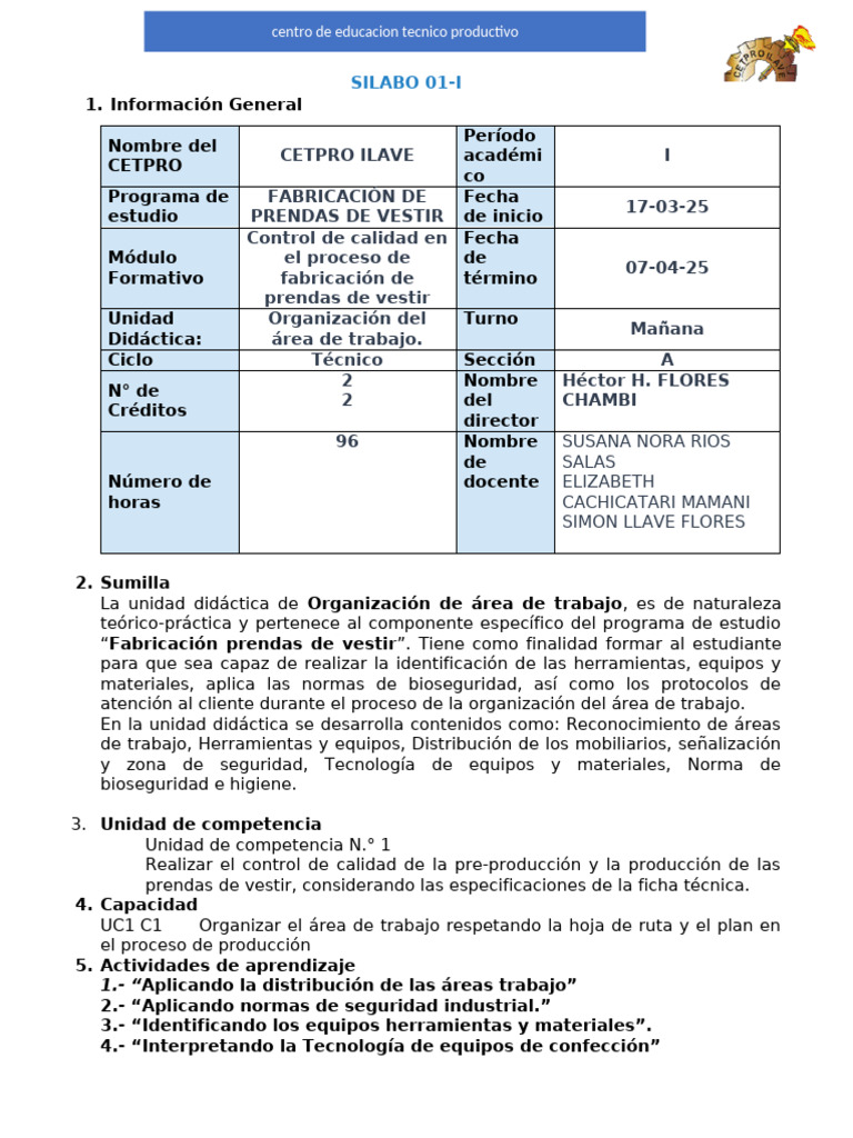 SILABO FPV - 25 (5) Actual | PDF | Maestros