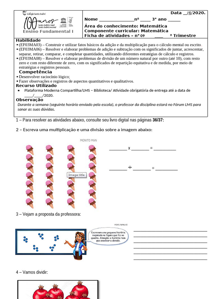 Matemática Ficha 9 P. 36 e 37 (1) Completa | PDF | Matemática