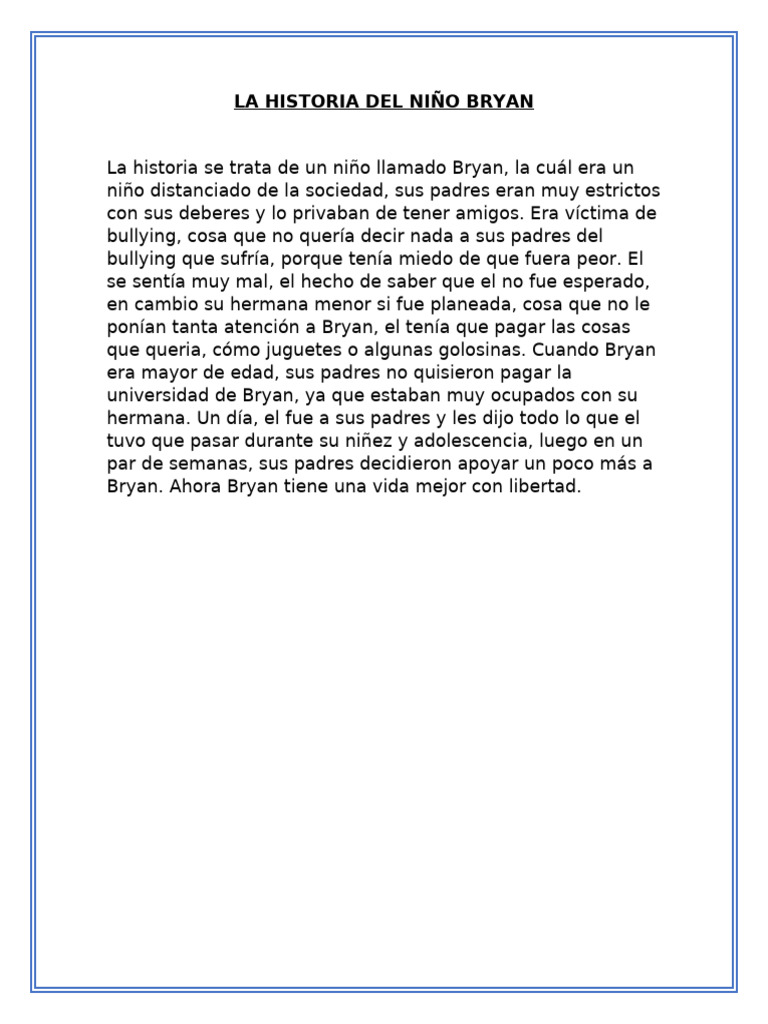La Historia Del Niño Bryan | PDF