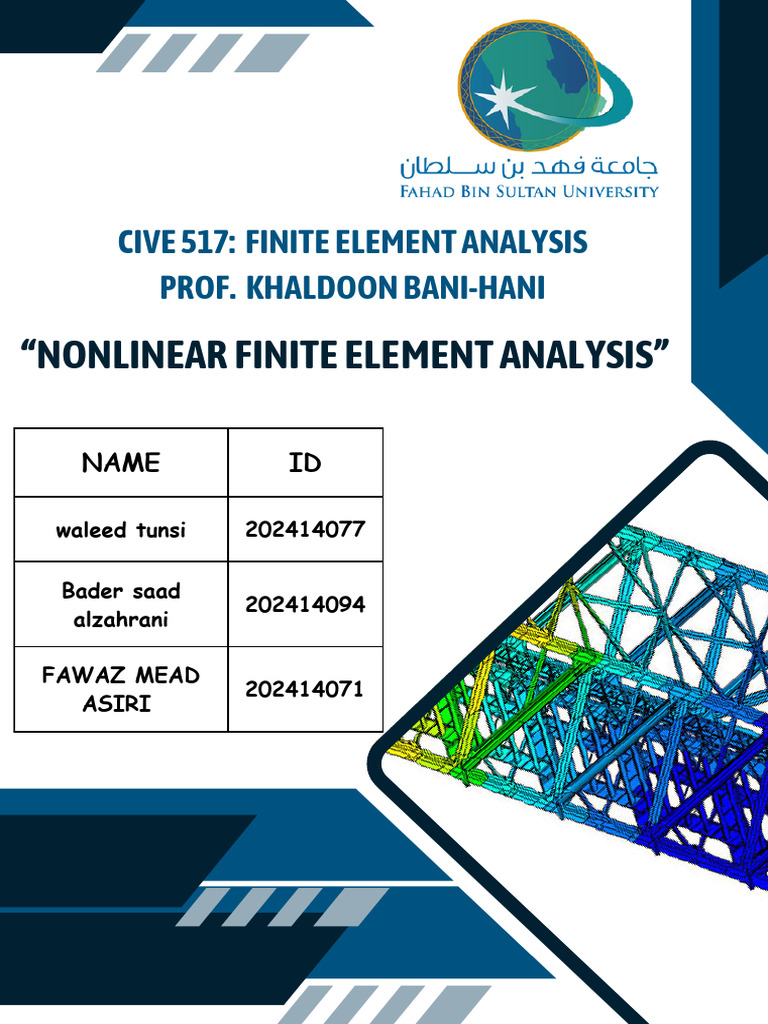 Non-Linear Finite Analysis Report | PDF | Finite Element Method | Deformation (Engineering)