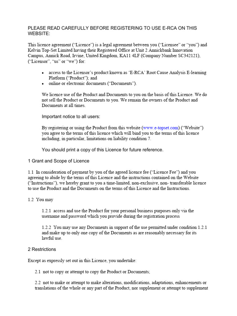 e-RCA License Agreement 2023 Online | PDF | License | Legal Liability