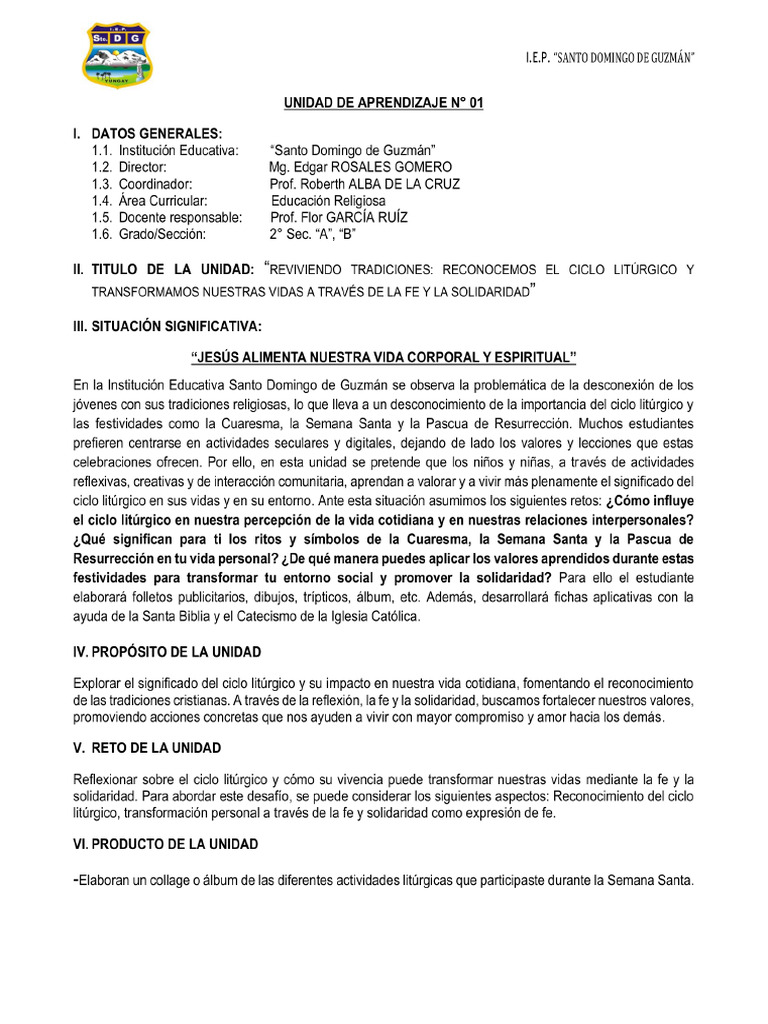 I Unidad 2025 2sec | PDF