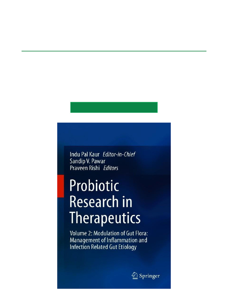 Probiotic Research in Therapeutics Volume 2 Modulation of Gut Flora ...
