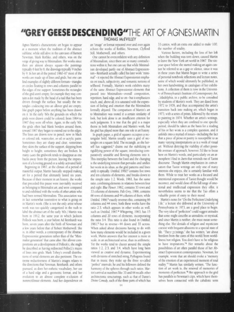 Thomas McEvilley-The Art of Agnes Martin | PDF