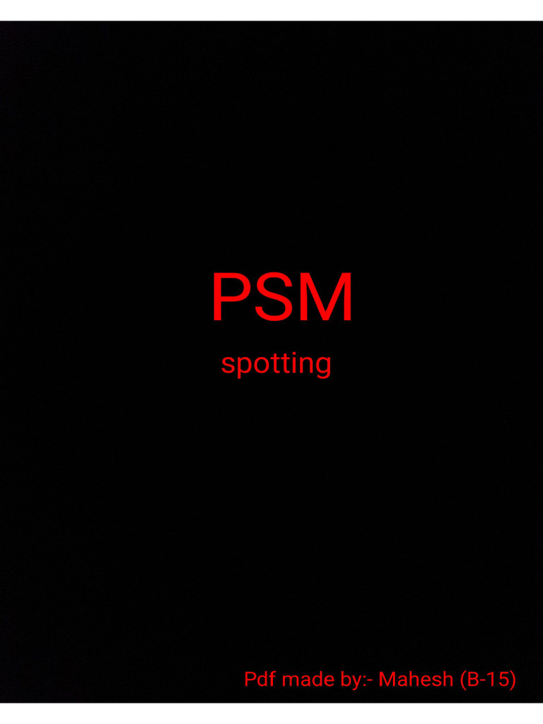 PSM Spotting | PDF