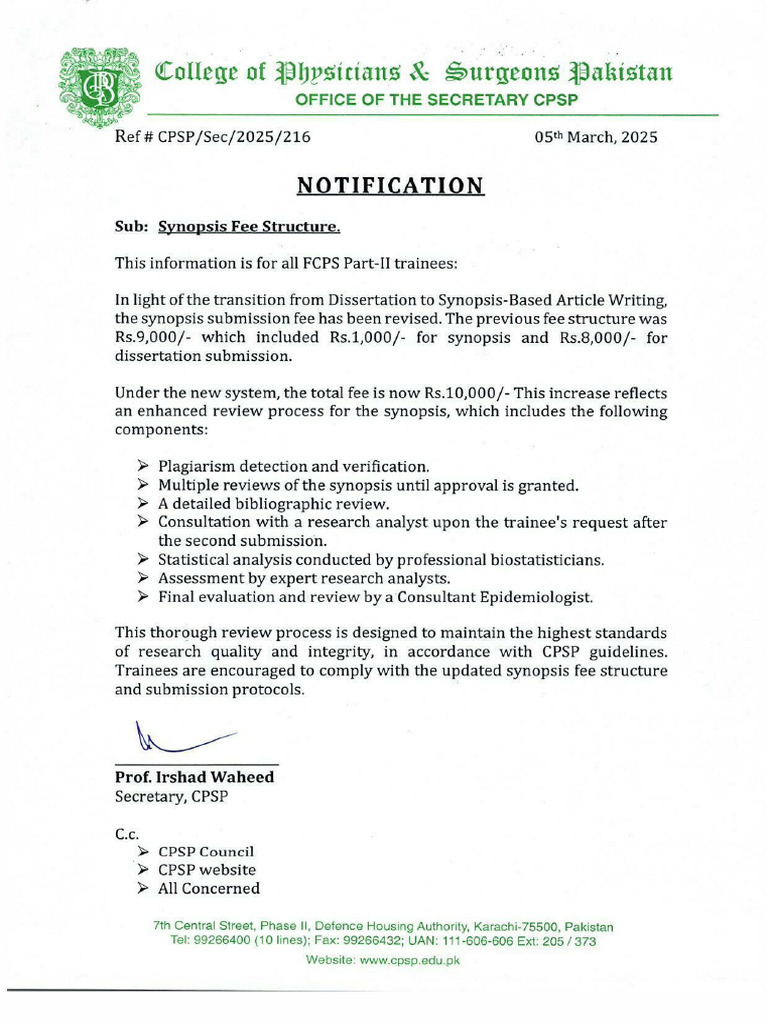 CPSP Notification 66929 | PDF