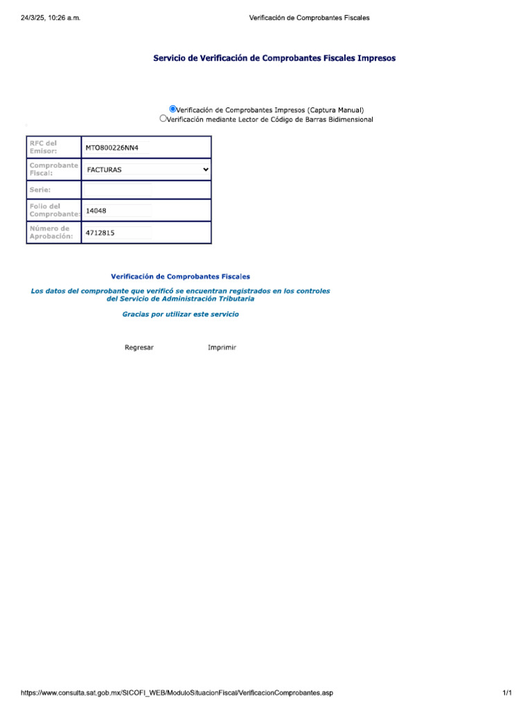 Verificacion Factura Pointer 2005 | PDF
