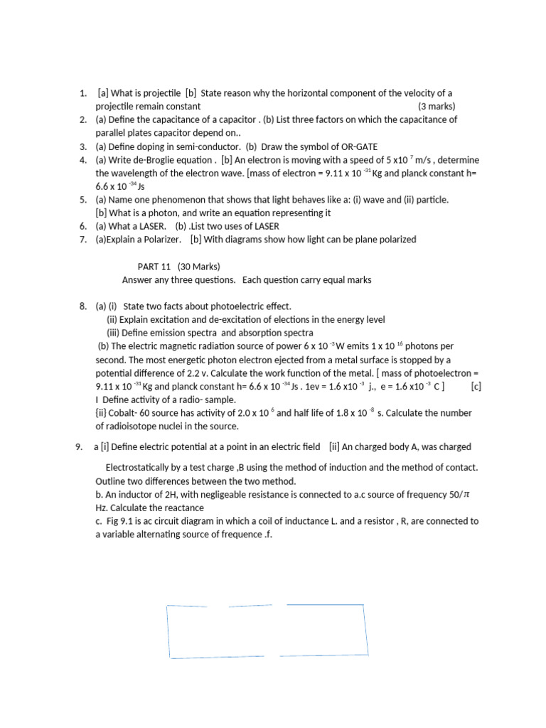 Second Term Physics Exams 2025 | PDF | Electron | Photoelectric Effect