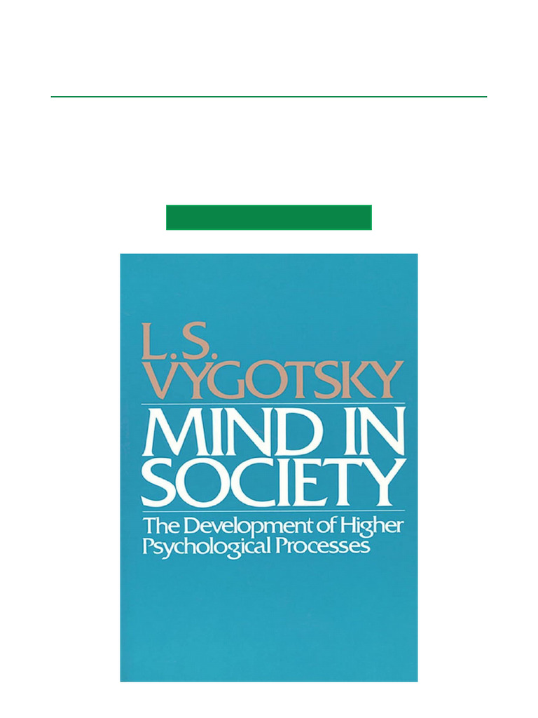 Mind in Society Development of Higher Psychological Processes All-in ...