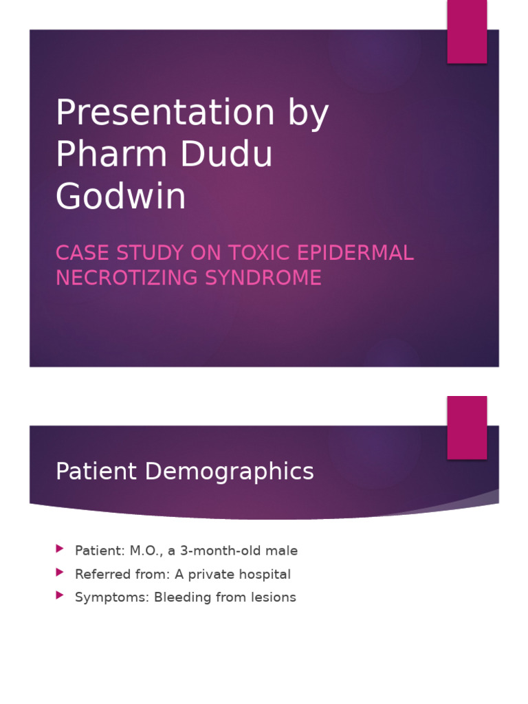 Toxic Epidermal Necrosis Presentation Final | PDF | Sepsis | Diseases ...