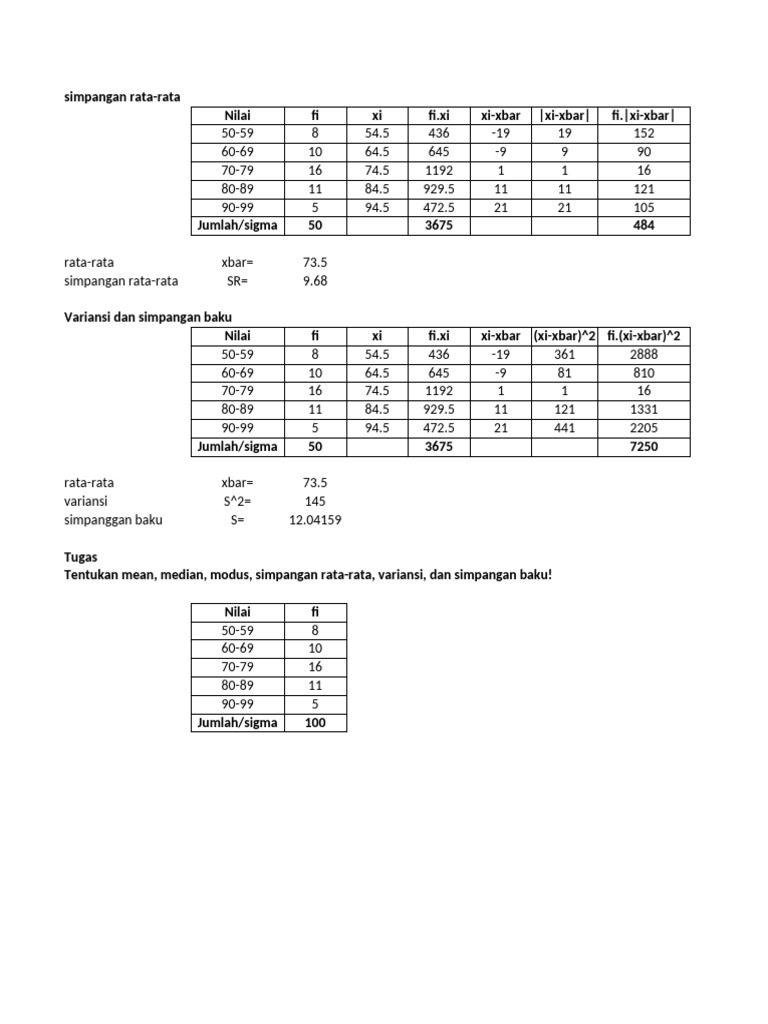 Simpangan Rata-Rata-1 | PDF