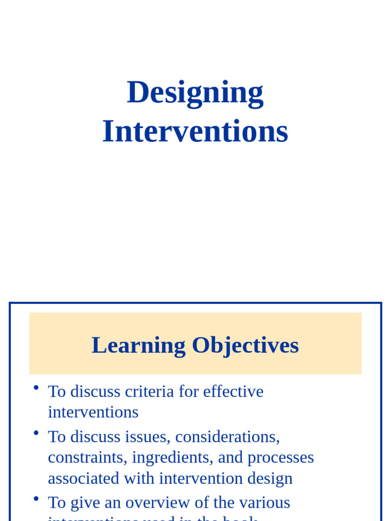 Lec 4.1 - Designing Interventions | PDF | Validity (Statistics ...