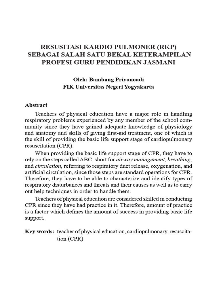 resusitasi kardio pulmo | PDF