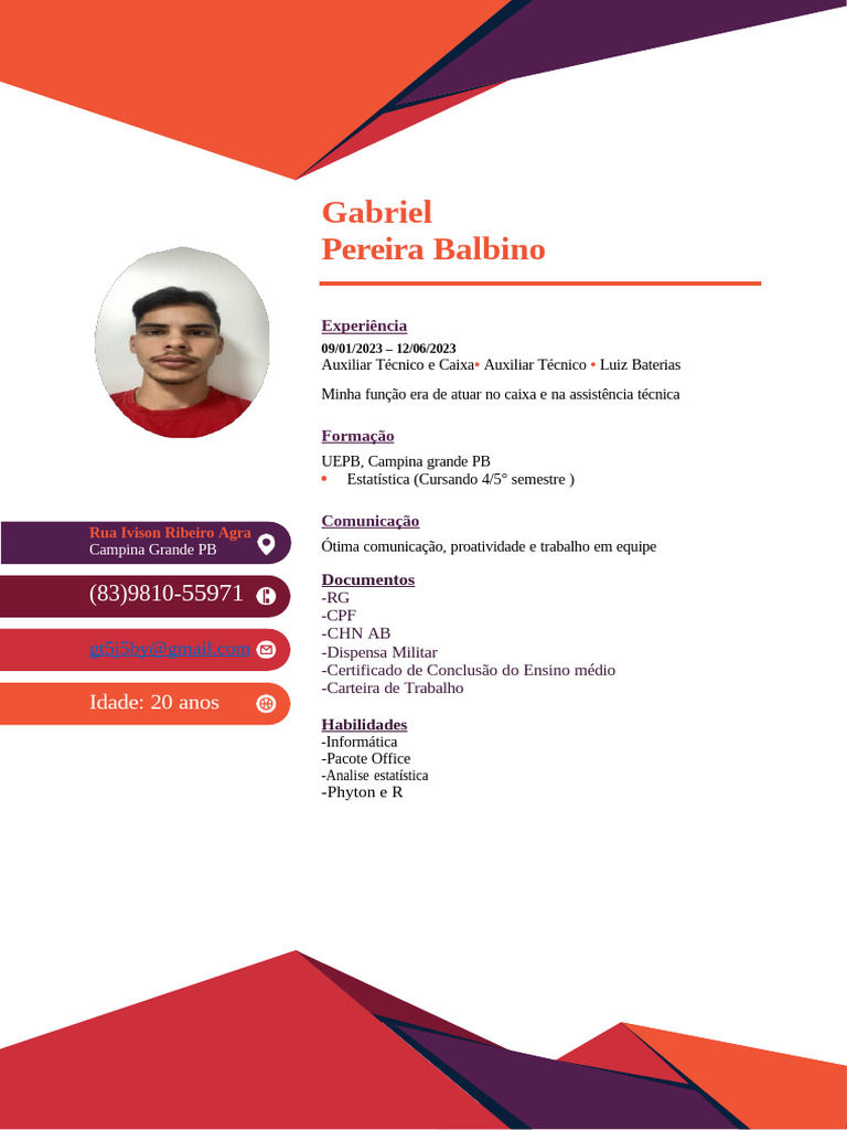 Gabriel Currículo 2025.word | PDF