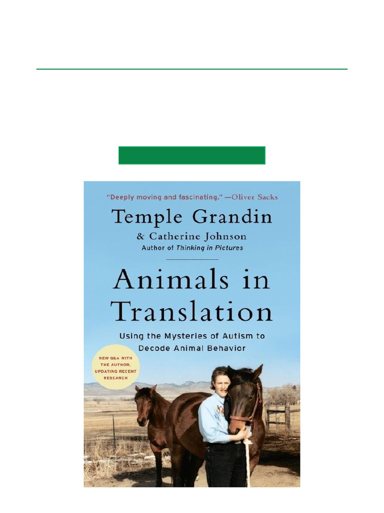 Animals in Translation Using The Mysteries of Autism To Decode Animal ...