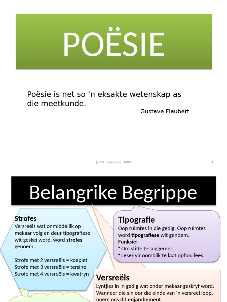 Teorie - Poëtiese Begrippe | PDF