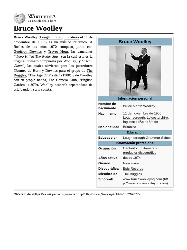 Bruce Woolley: Músico y Compositor Británico | PDF