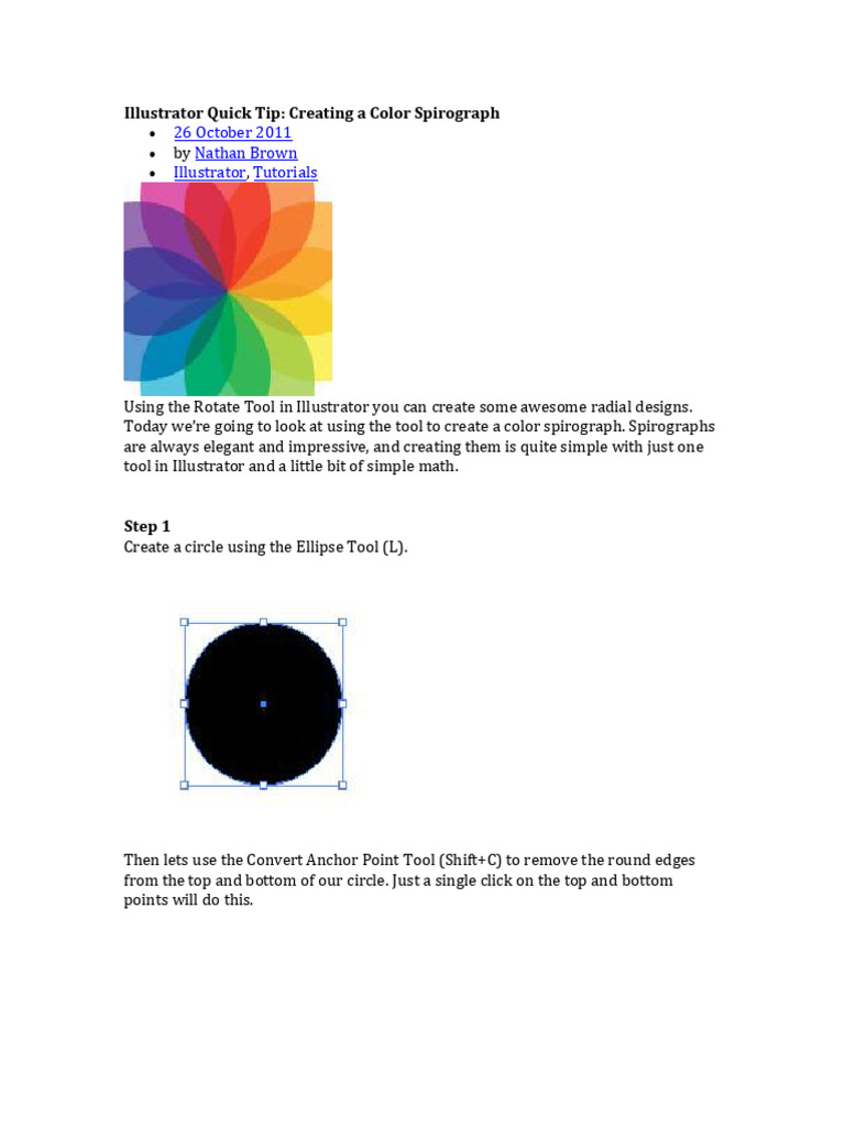 Color Wheel-Spirograph Tutorial | PDF