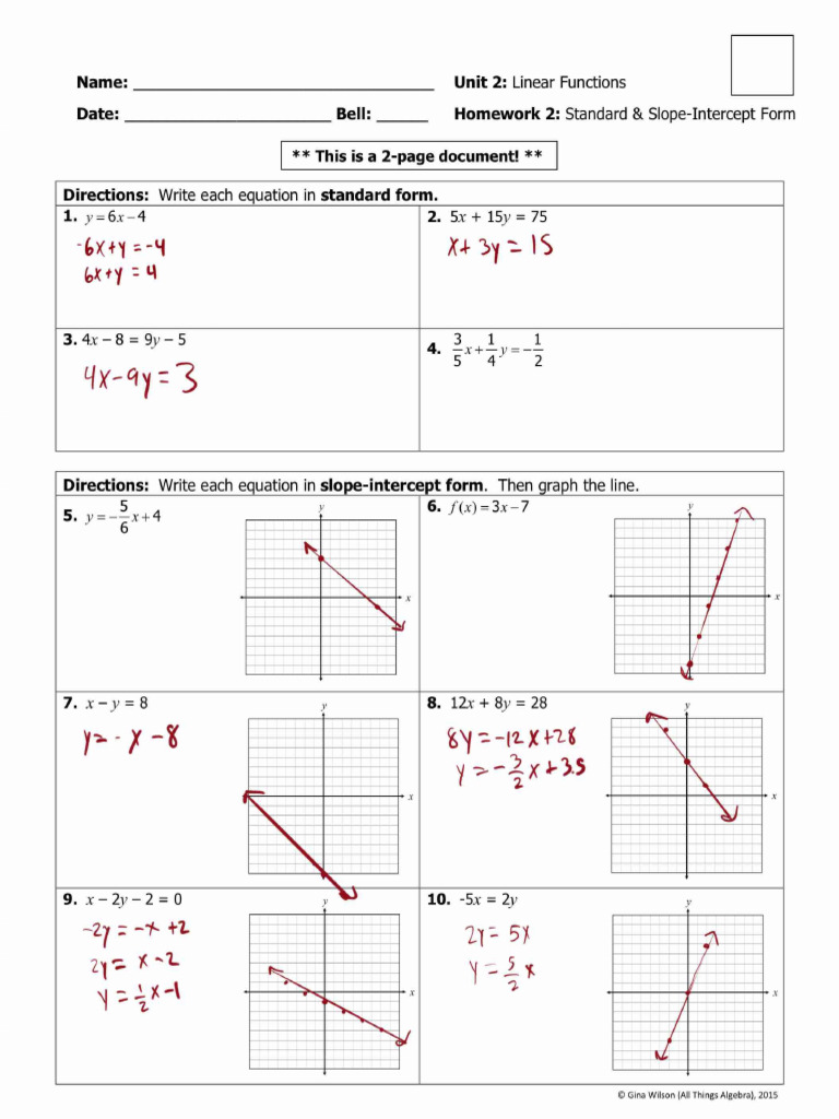 Graphs of Linear Functions | PDF