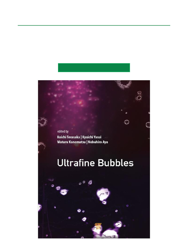 Ultrafine Bubbles, 1st Edition PDF DOCX Download | PDF | Applied And Interdisciplinary Physics ...