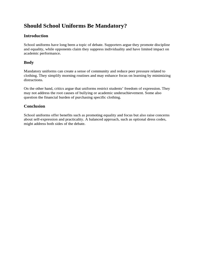 School Uniforms | PDF