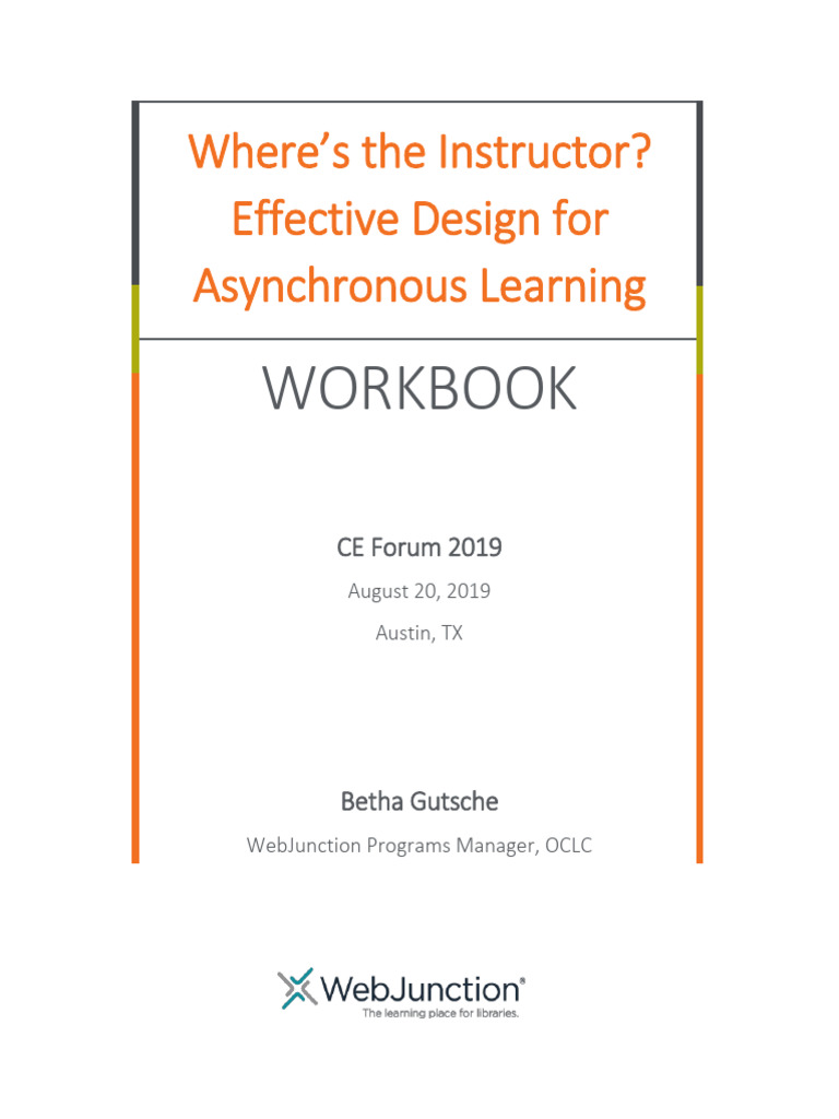 Effective Desgin For Learning Workbook | PDF | Learning | Educational Technology