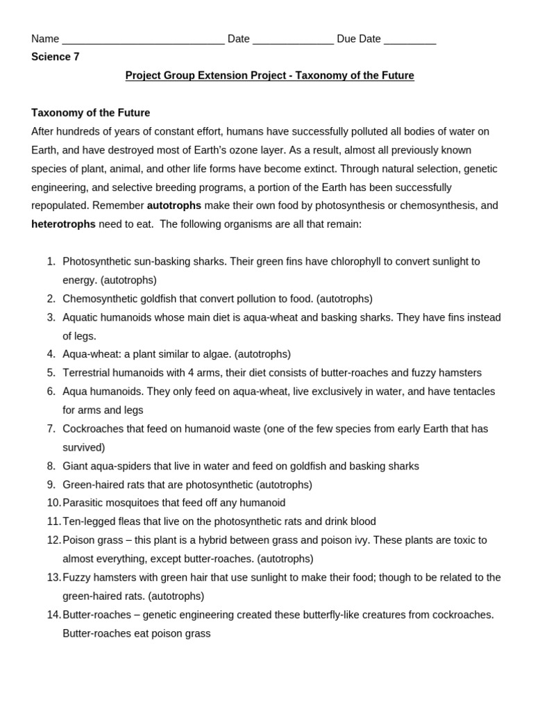 Revised Taxonomy Project 2 1uiqfkl | PDF | Plants | Photosynthesis