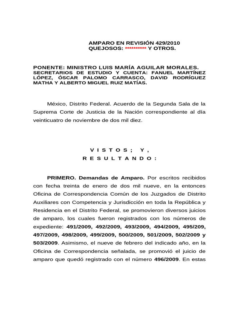 Secretarios de Estudio Y Cuenta: Fanuel Martínez López, Óscar Palomo ...