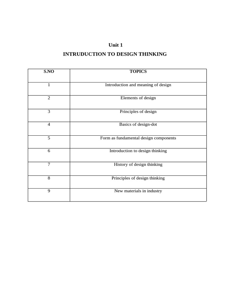 Unit 1 Design Thinking and Innovation | PDF | Design Thinking