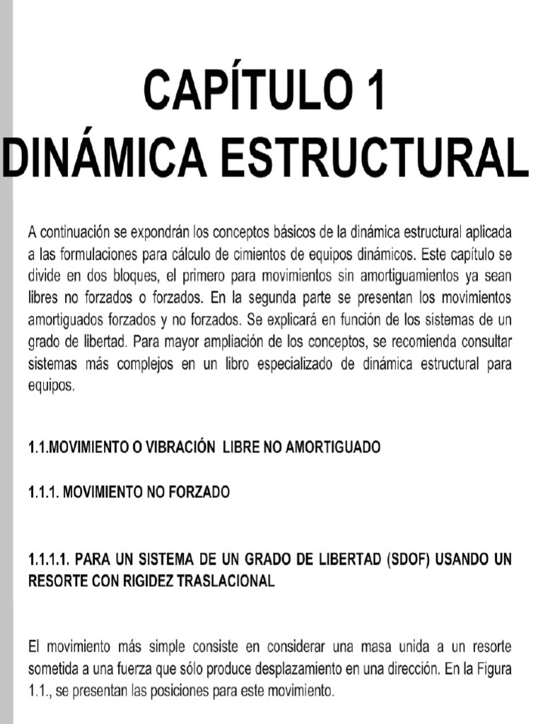 Capítulo 1 Dinámica Estructural | PDF