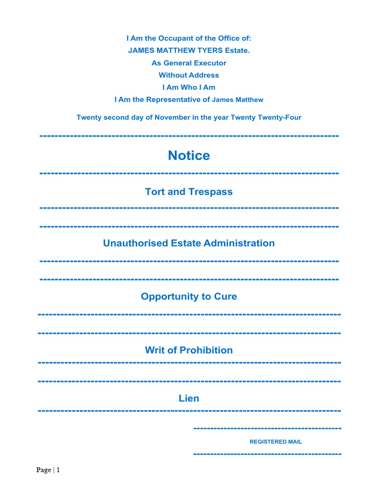 Served 11.29.25 - PUBLIC NOTICE - PDF - James - Lien Notice | PDF ...