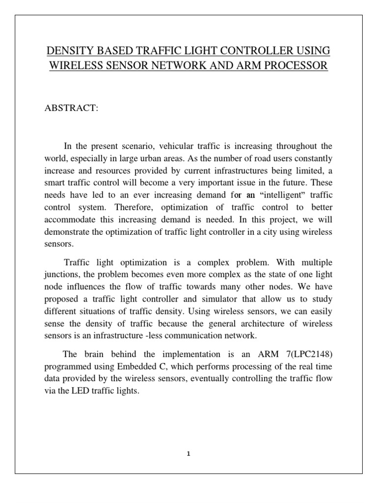 Wireless Density-Based Traffic Control | PDF | Traffic | Wireless ...