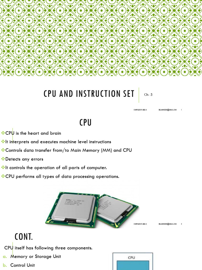 CH-5 CPU and Instruction Set | PDF | Computer Data Storage | Central Processing Unit