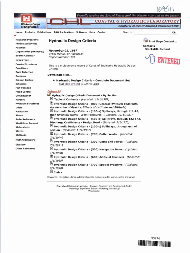 Hydraulic Design Criteria Drops Charts 623 624 | PDF | Spillway | Dam