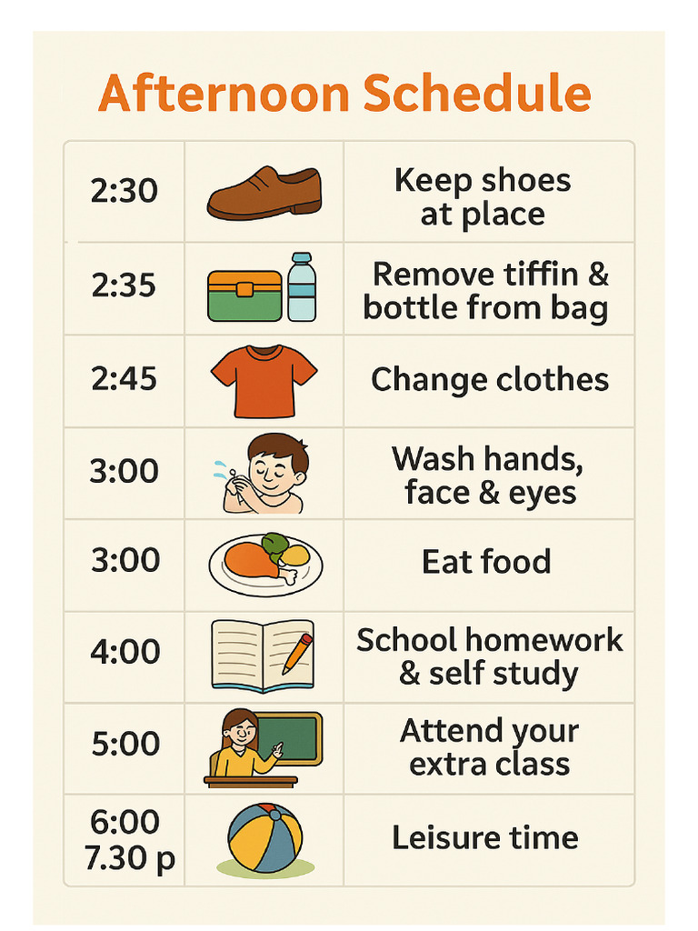 Kids Afternoon Routine Planner | PDF