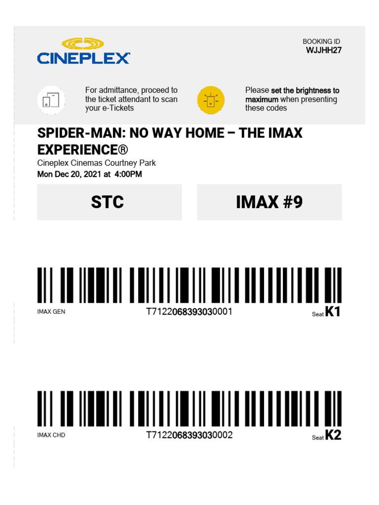 Your Cineplex E-Ticket Purchase Confirmation | PDF | Banking Technology ...