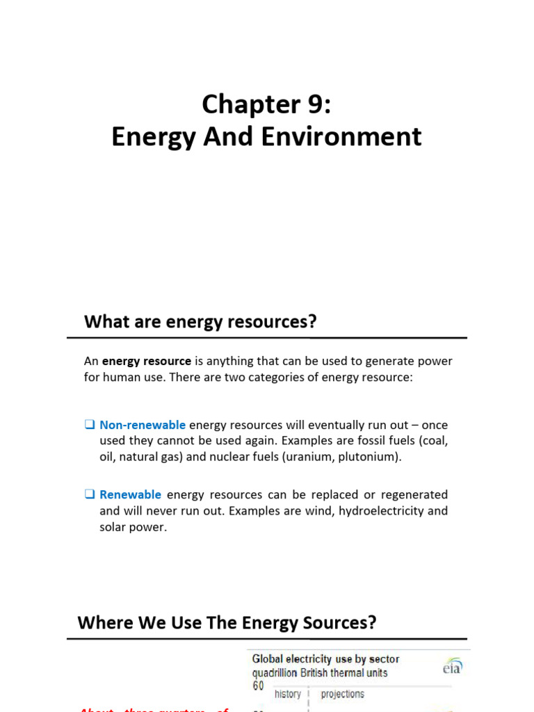 ENV - 107 - CH 9 - Alternative Energy Resources | PDF | Coal | Petroleum