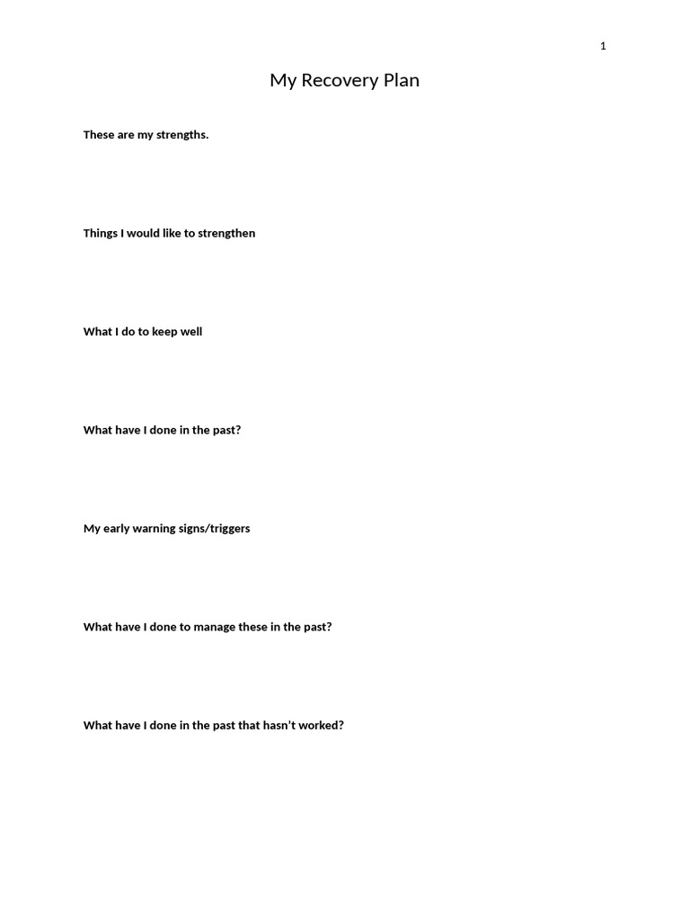 Personalized Addiction Recovery Plan | PDF | Child Abuse | Mental Disorder